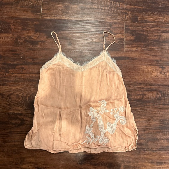 Zara | Tops | Zara Womans Peach Lace Trim Camisole Top | Poshmark
